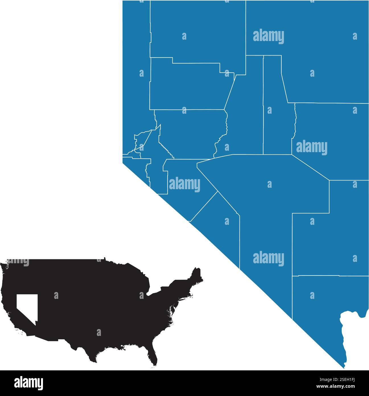 Nevada map hi-res stock photography and images - Alamy