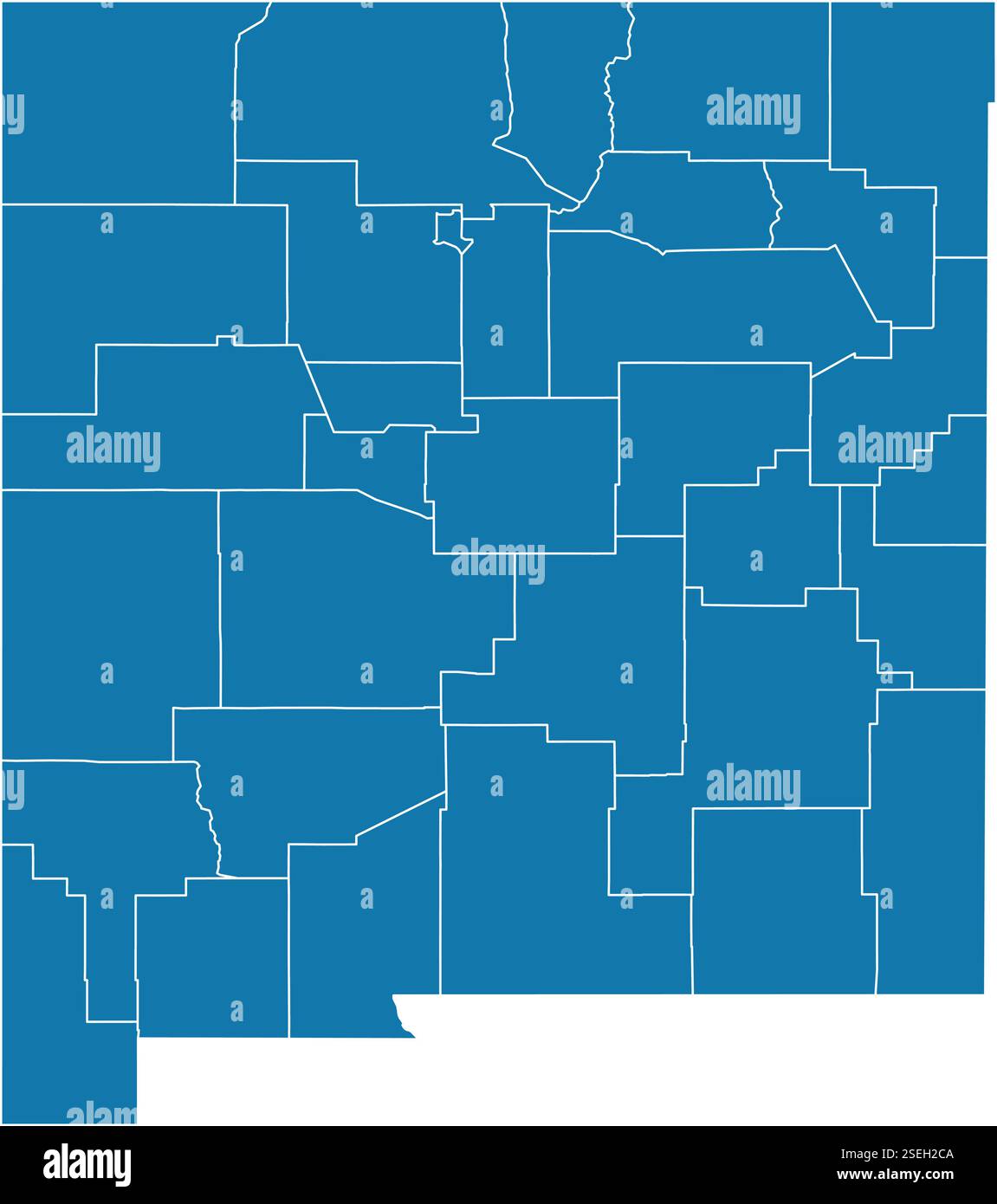 Editable vector file of the counties that make up the state of New Mexico, located in the United ...