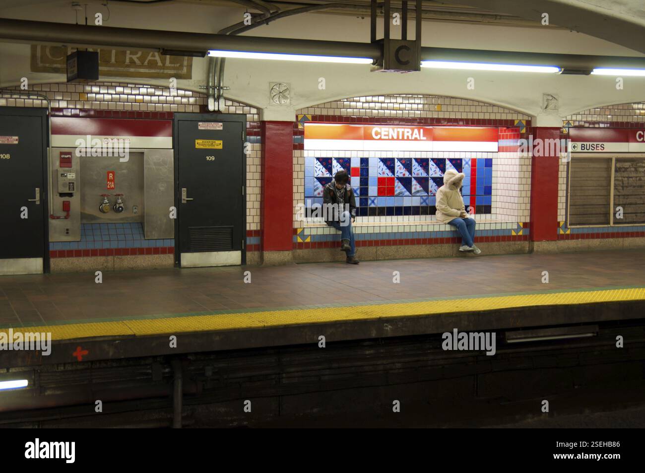 Boston subway Central station (red line), Boston, USA, North America ...