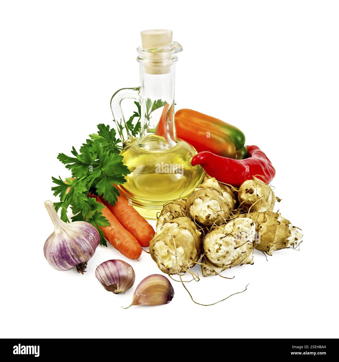 Jerusalem artichoke tubers, garlic, carrots, parsley, sweet and spicy ...