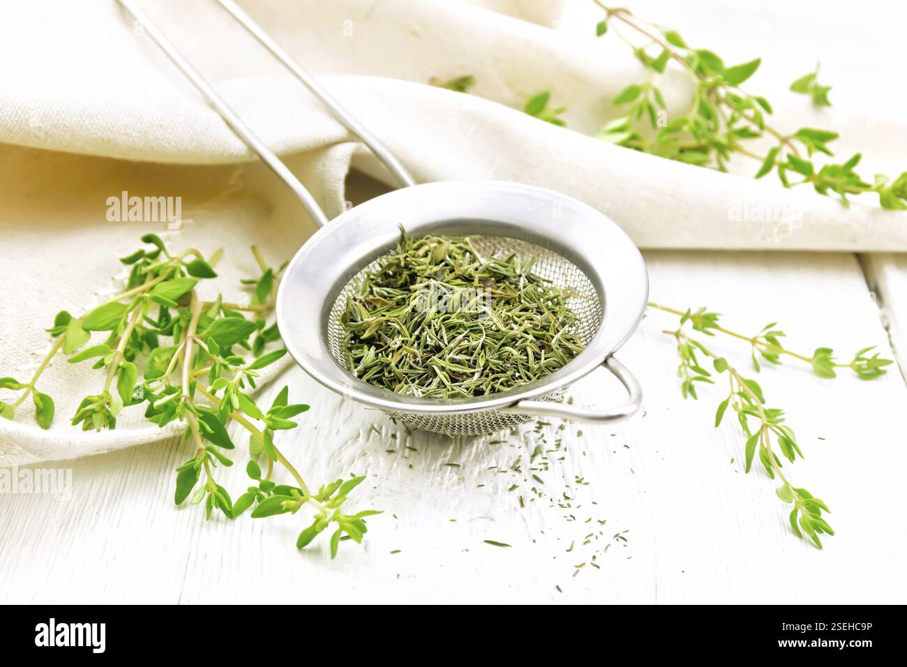 Kitchen table herbs mint thyme Cut Out Stock Images & Pictures - Alamy