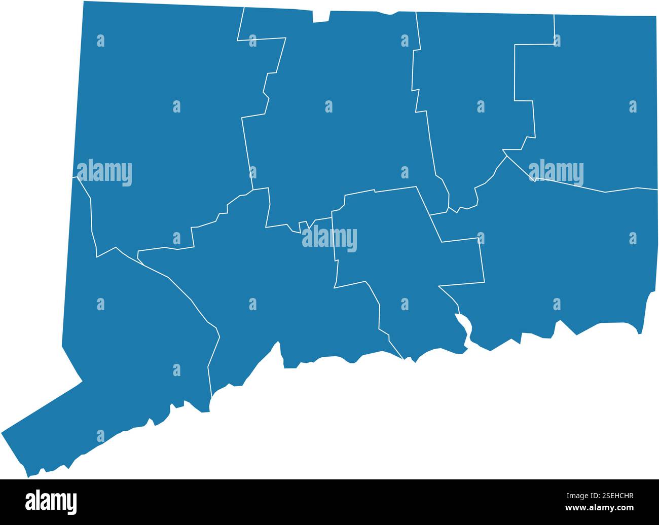 Editable vector file of the counties making up the state of Connecticut, located in the United ...