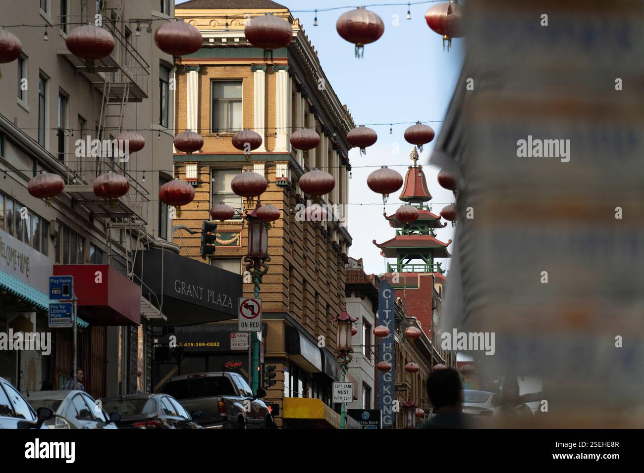 Red lanterns adorn Grant Plaza in San Francisco's Chinatown, a popular tourist destination. The ...