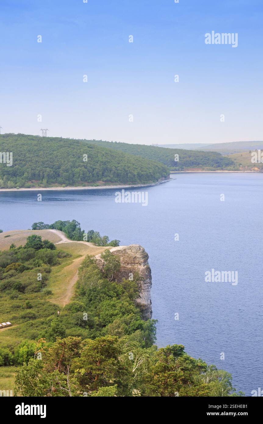 Beautiful scenery of Volga river in Russian National park Samara Luka ...