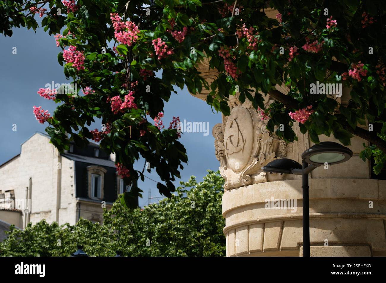 horizontal view of three crescent moons interlaced symbol of Bordeaux ...