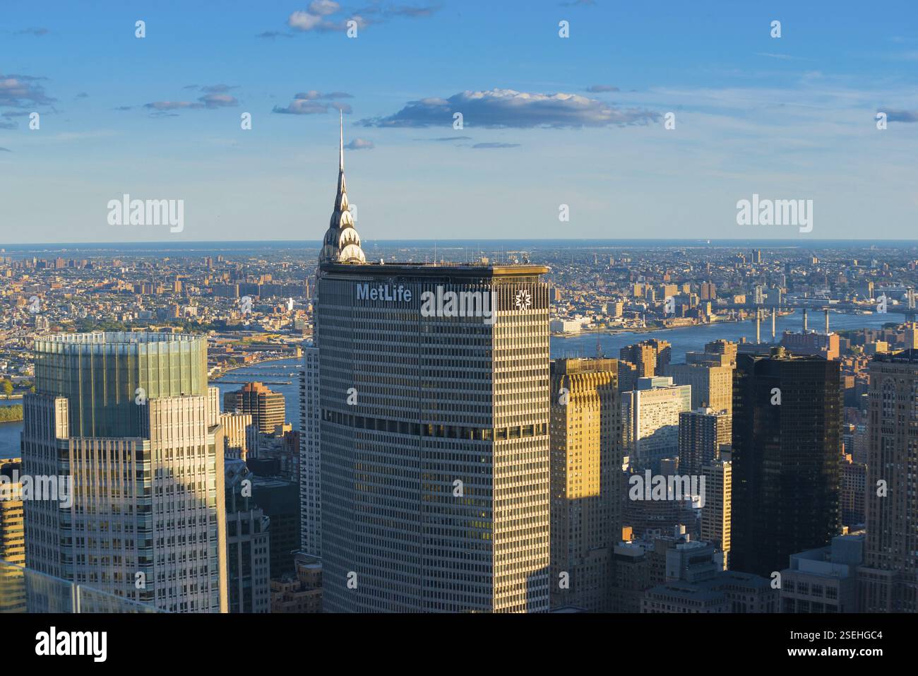 MetLife skyscraper and Chrysler building on Manhattan, New York, USA ...