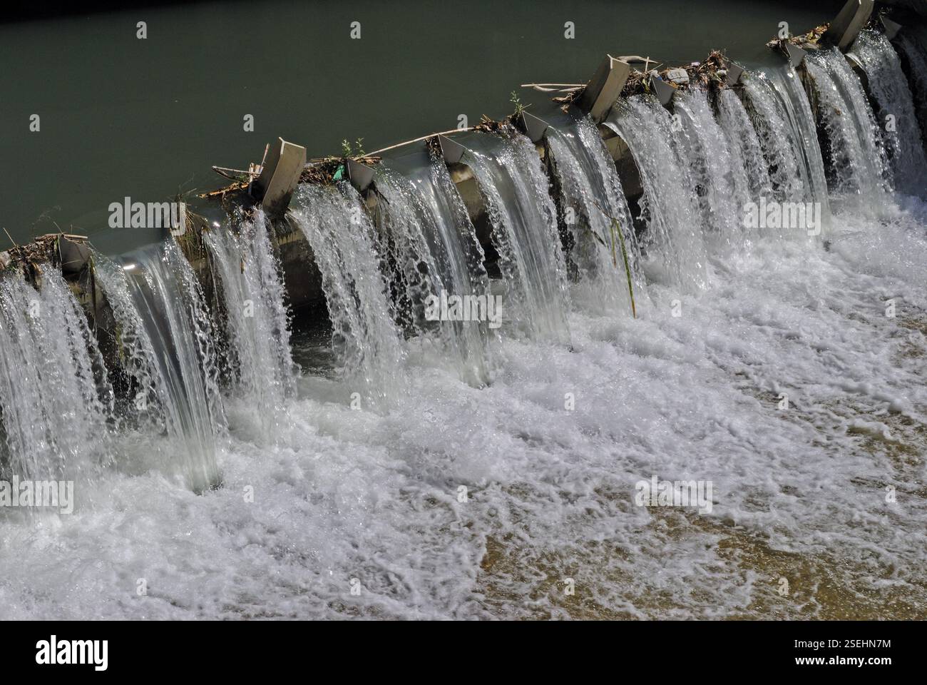 River, waterfall, weir, pollution, catchment facility Stock Photo - Alamy