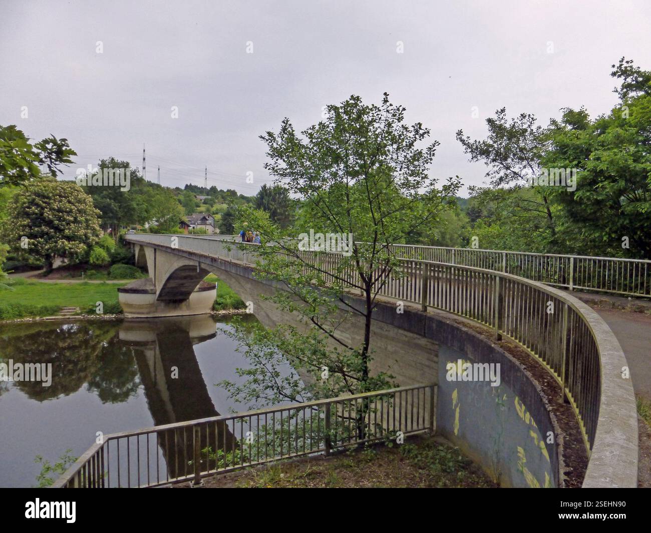 River, Sieg, bridge, water, reflection Stock Photo - Alamy