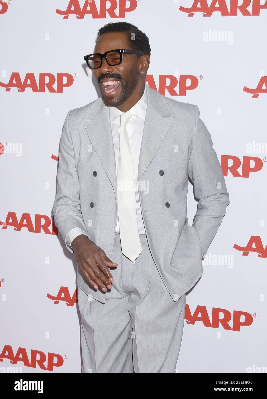 Beverly Hills, USA. 08th Feb, 2025. Colman Domingo arriving to the AARP ...