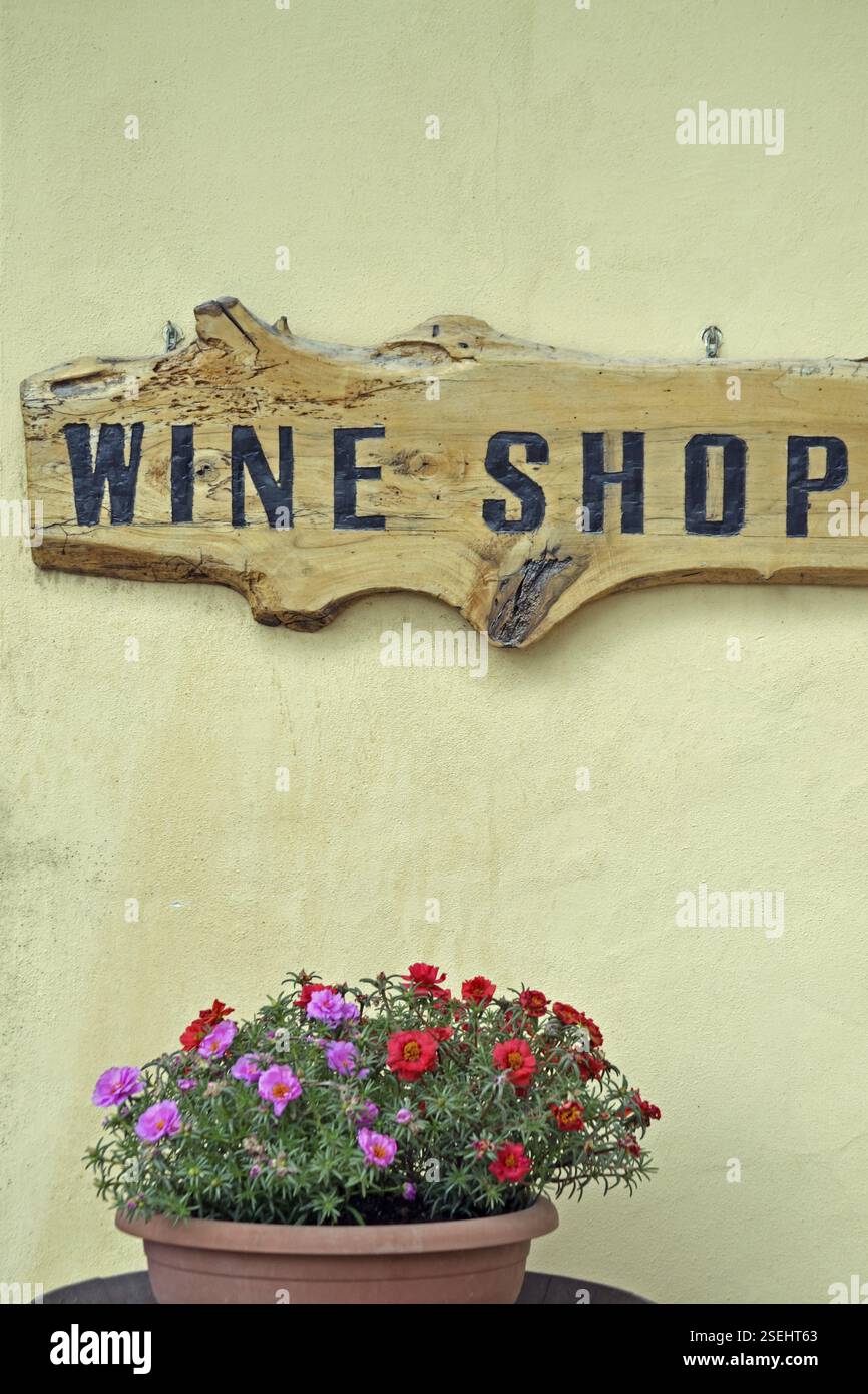 Wine shop sign Stock Photo - Alamy