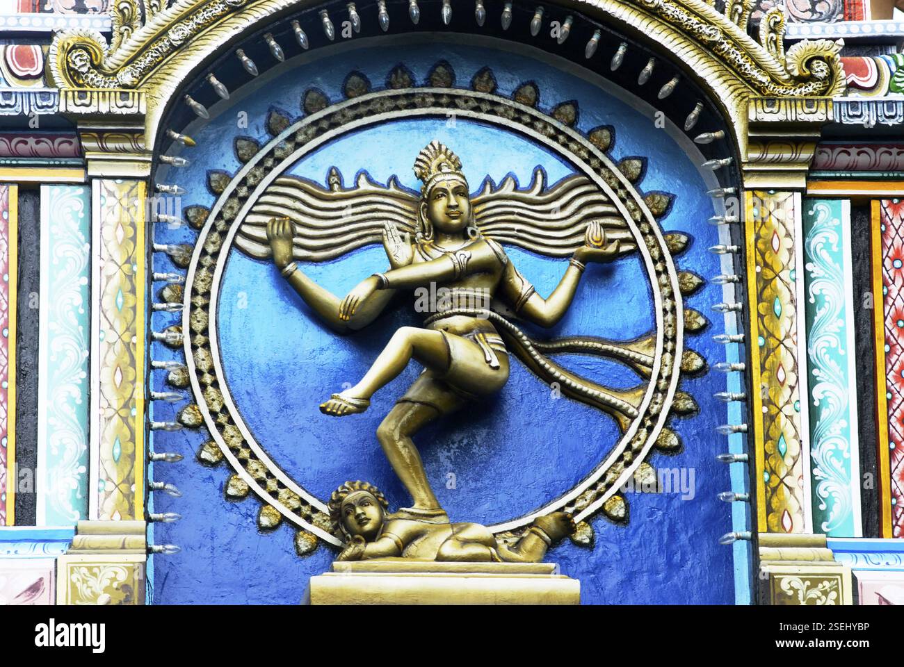 Nataraja lord Shiva performing Tandava cosmic dance colourfully painted ...