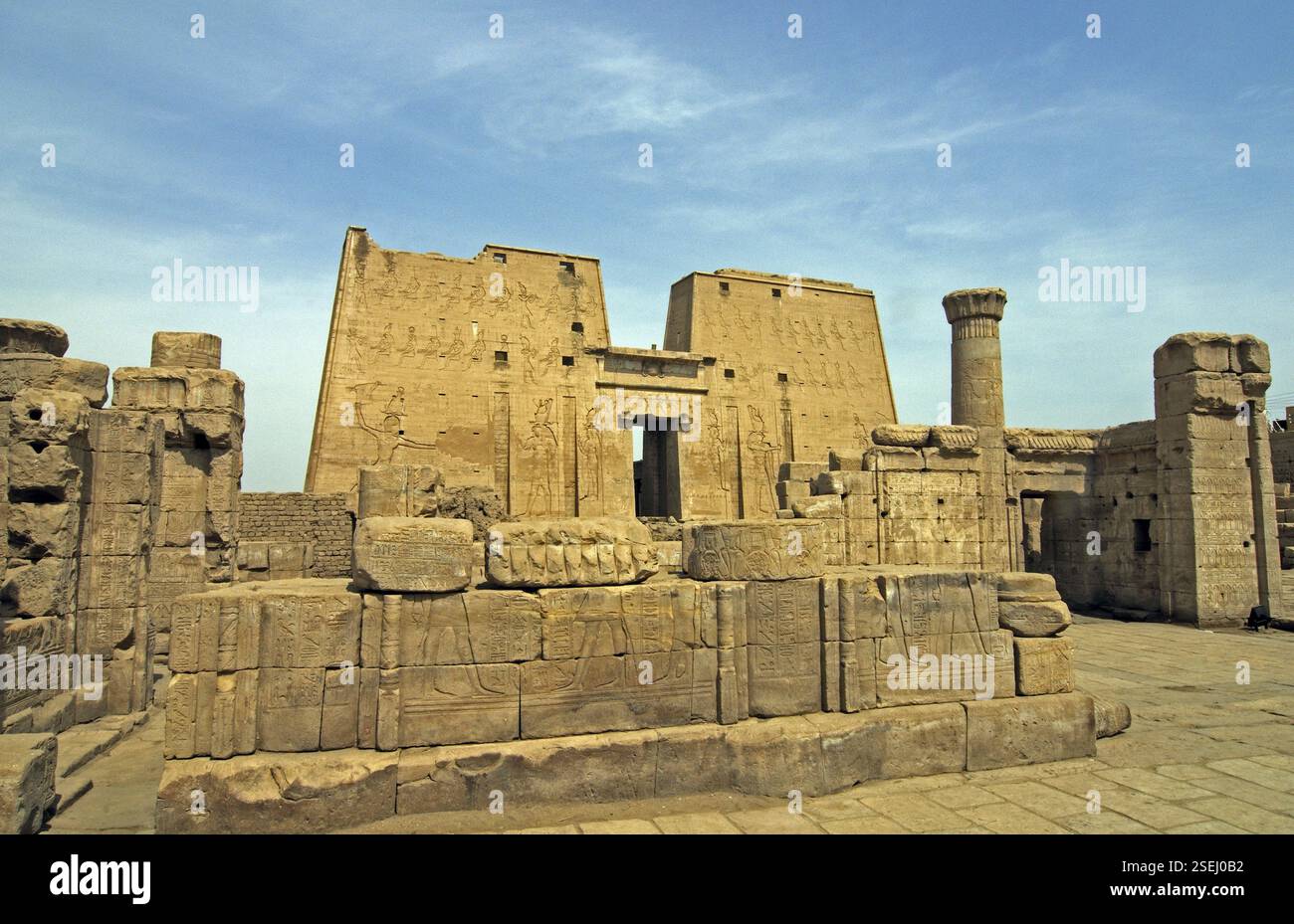 Egypt, Edfu, Horus Temple, Africa Stock Photo - Alamy