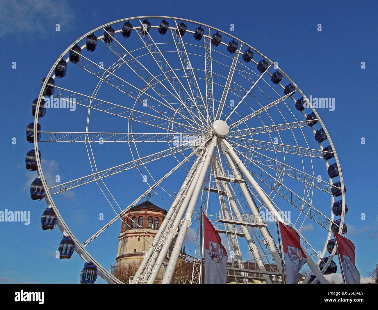 Duesseldorf, Ferris wheel, Burgplatz, castle tower Stock Photo - Alamy