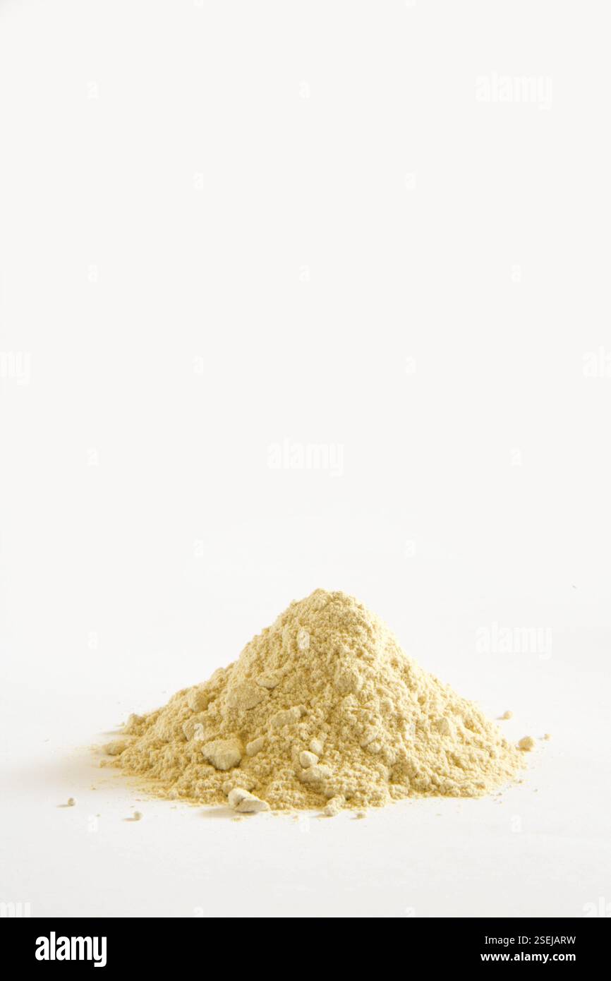 Indian herb, Ashwagandha Churna powder ayurvedic medicine on white ...