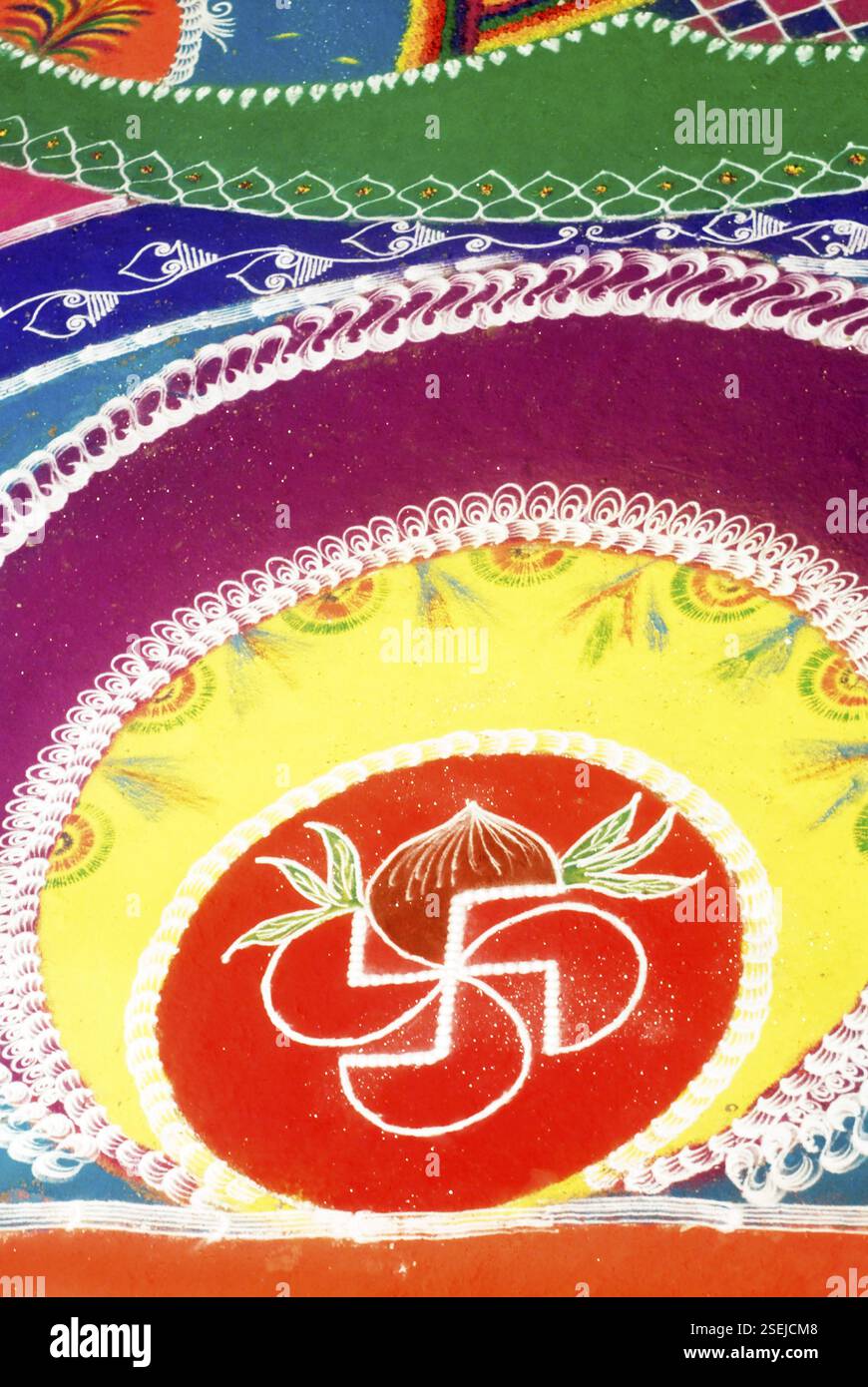 Rangoli floor design for celebrating Gudi Padva festival, Thane ...