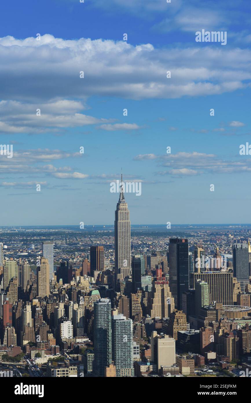Empire State Building aerial view, New York, USA, North America Stock ...