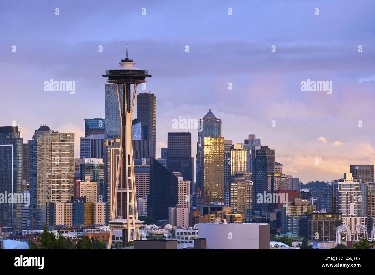 Skyscrapers and the Needle Tower, Seattle Washington, Seattle, USA ...