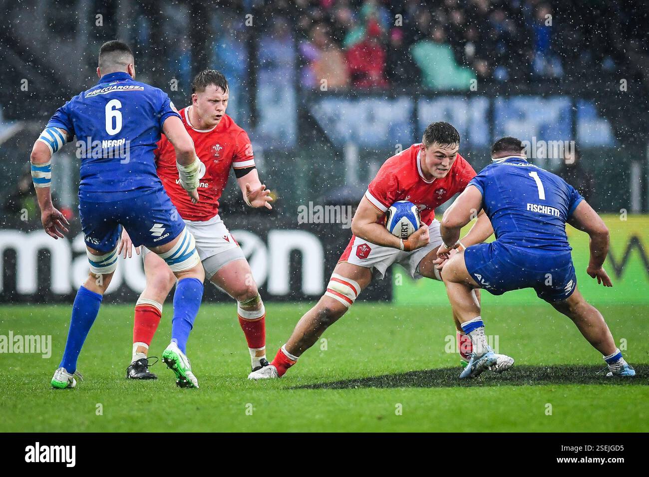 Evan LLOYD of Wales and Freddie THOMAS of Wales during the 2025 Six Nations Championship, rugby ...