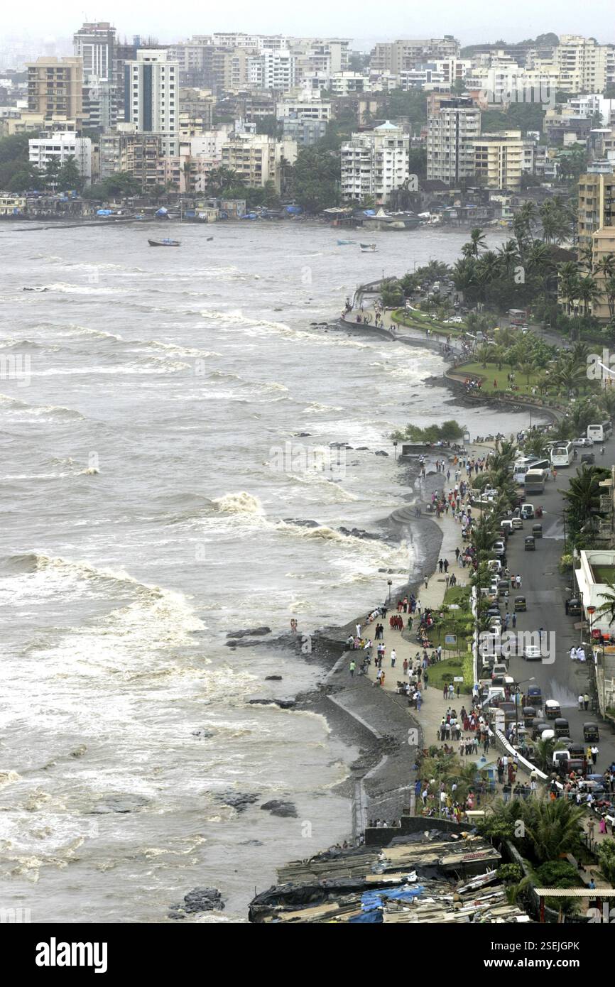 An aerial view of Bandra Sea Face popularly known as Bandra Band stand ...