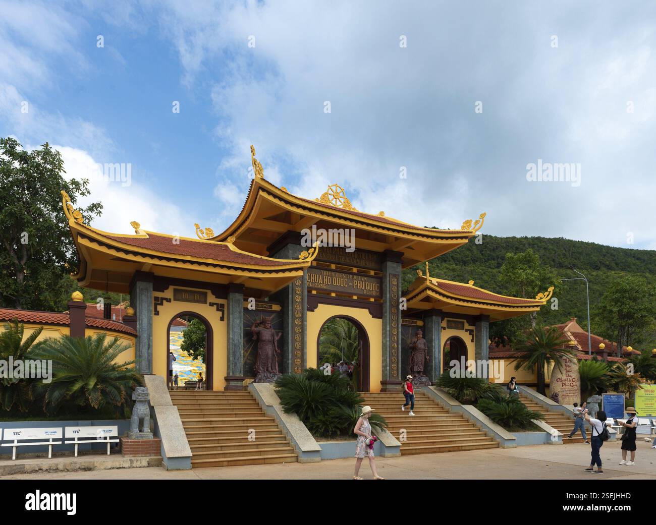 Gates of Ho Quoc Temple in Phu Quoc, Vietnam, Asia Stock Photo - Alamy