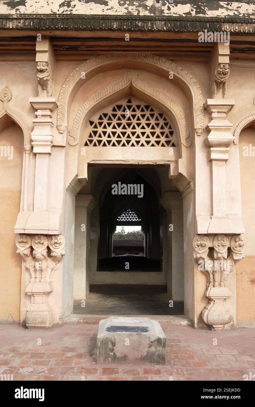 Richly decorated entrance at first floor of gooda gopuram arsenal tower ...