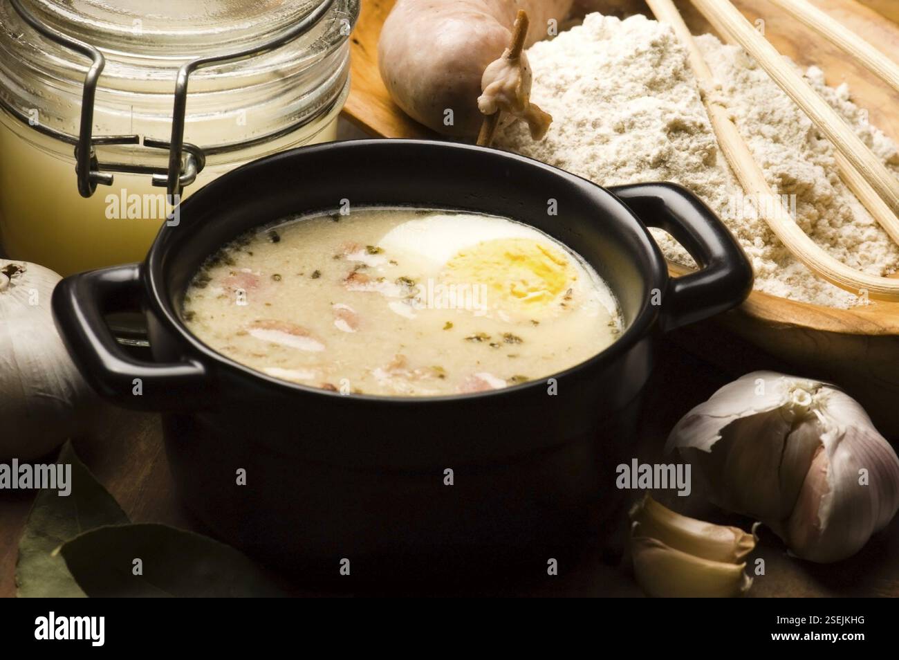 Traditional Polish white borscht for Easter, lodz, poland Stock Photo ...