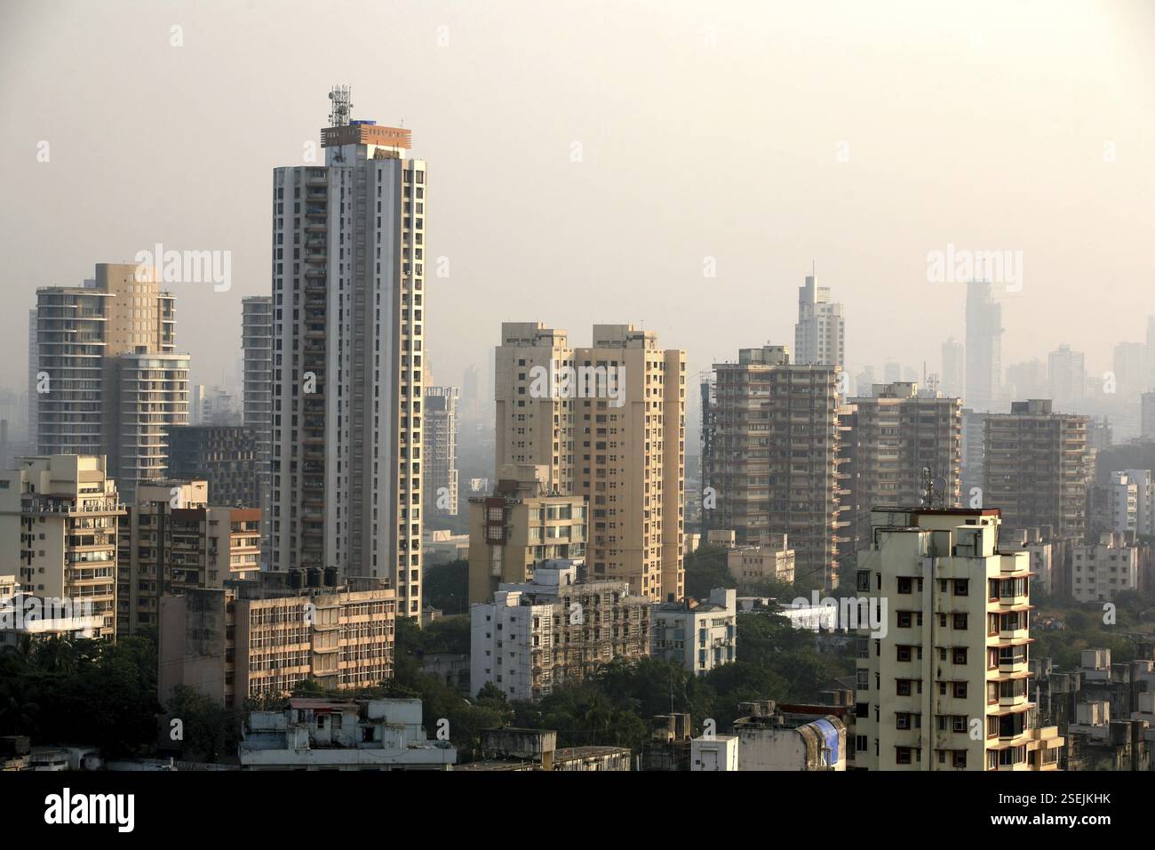 An aerial view of Dadar Prabhadevi, Bombay now Mumbai, Maharashtra ...