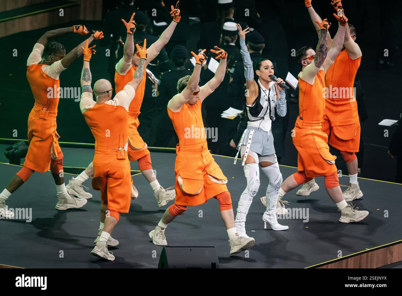 Katy Perry performing during the opening ceremony of the 2025 Invictus ...