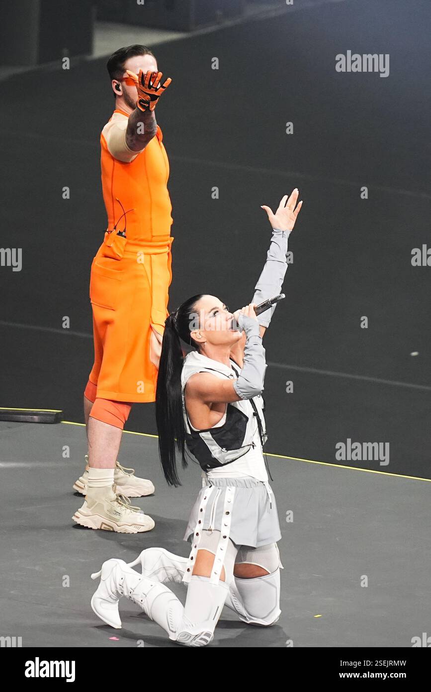 Katy Perry performing during the opening ceremony of the 2025 Invictus ...