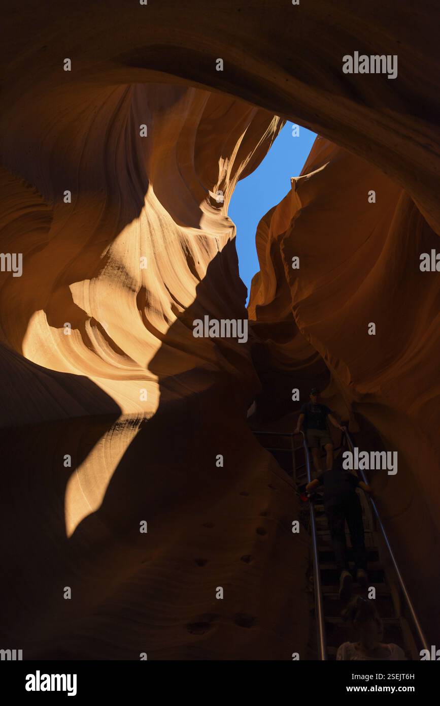 Lower Antelope Canyon Stairs Exit, USA, North America Stock Photo - Alamy