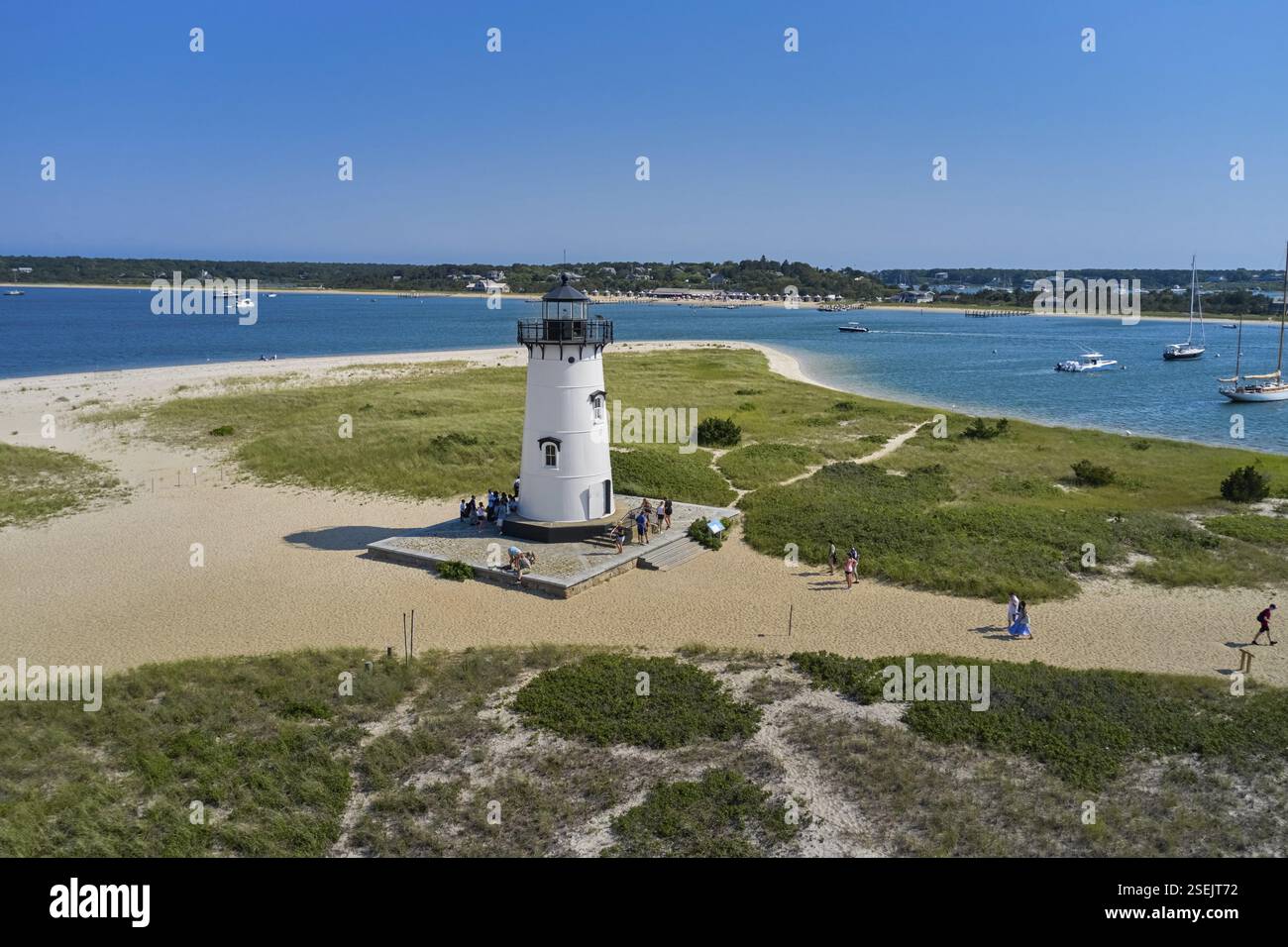Aerial photo of Edgartown Harbor Lighthouse On Martha's Vineyard ...