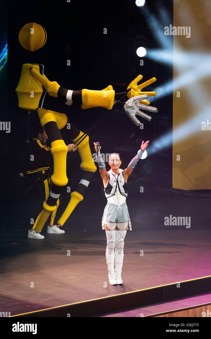 Katy Perry performing during the opening ceremony of the 2025 Invictus ...