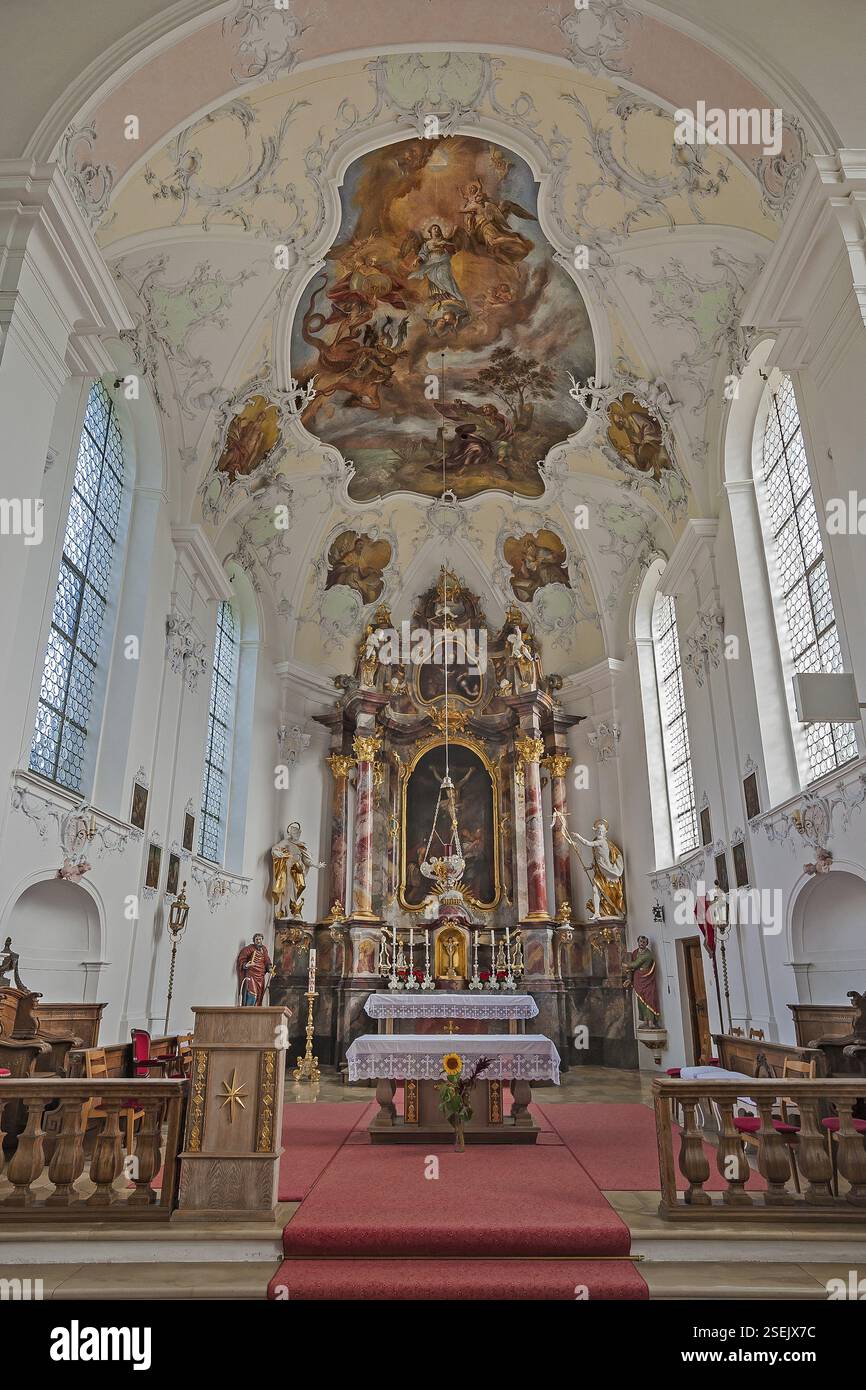 Main altar and ceiling frescoes, Parish Church of St John the Baptist ...