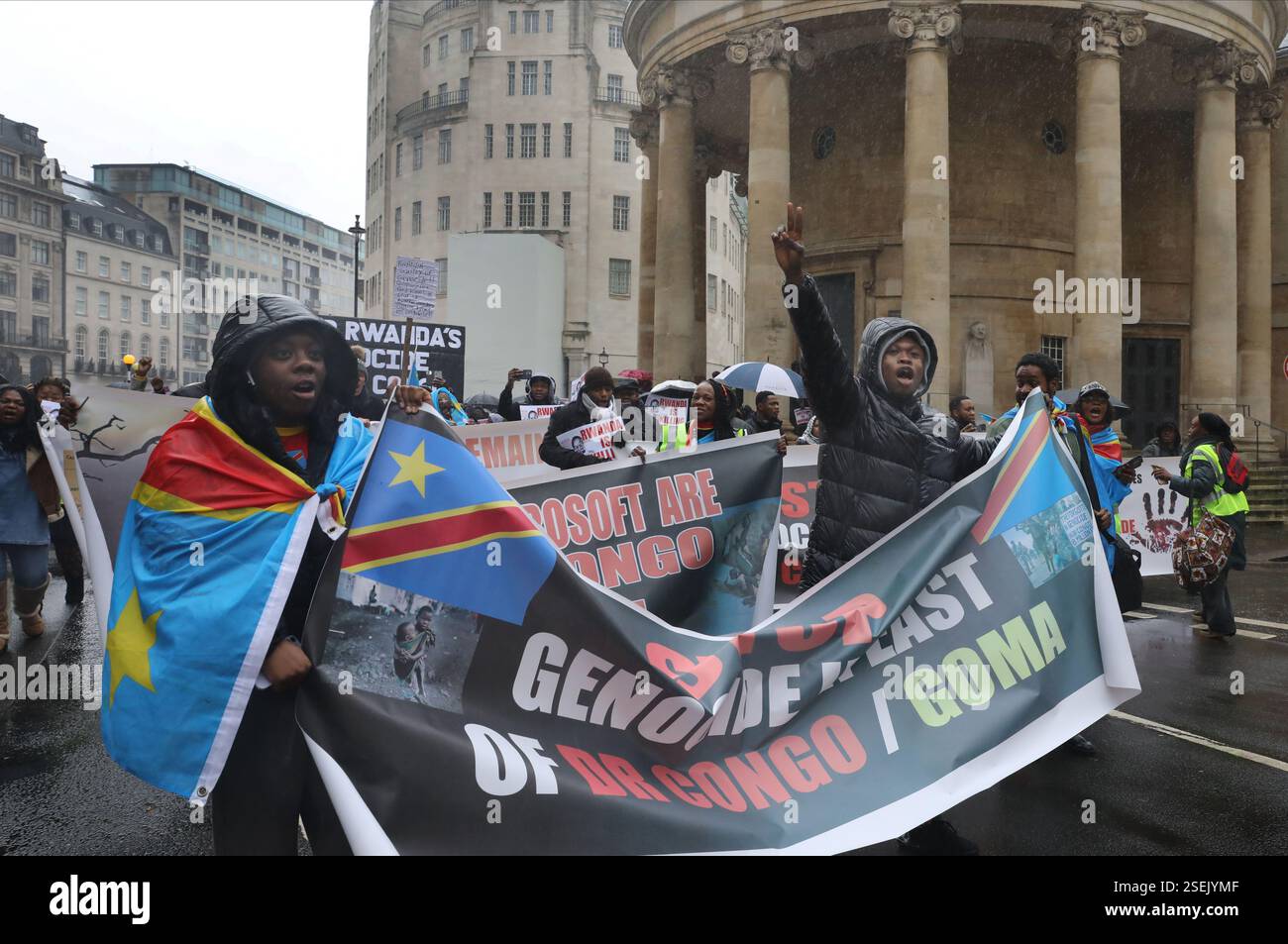 London, England, UK. 8th Feb, 2025. Protesters march along Regent ...