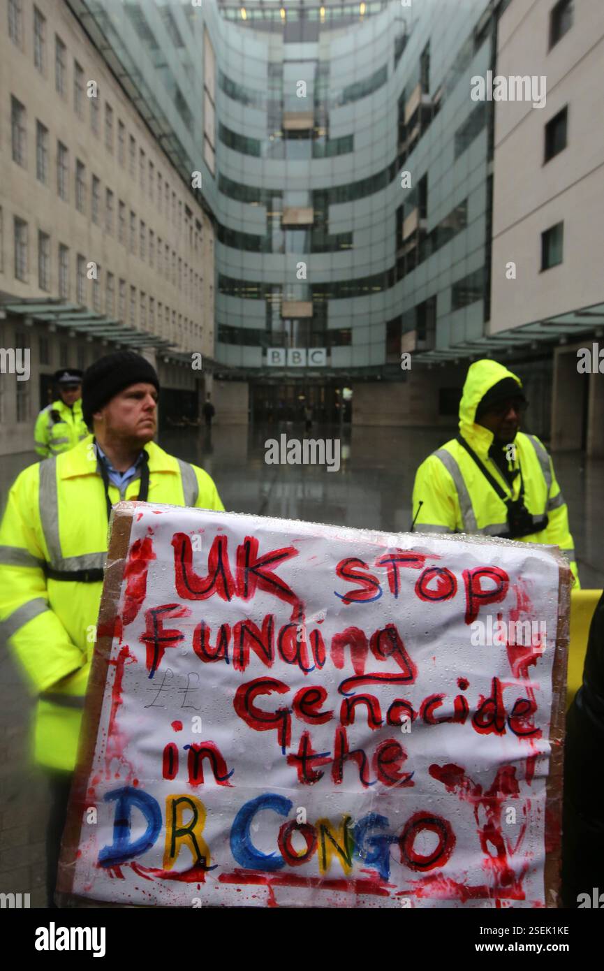 London, England, UK. 8th Feb, 2025. A protester demonstrates outside ...