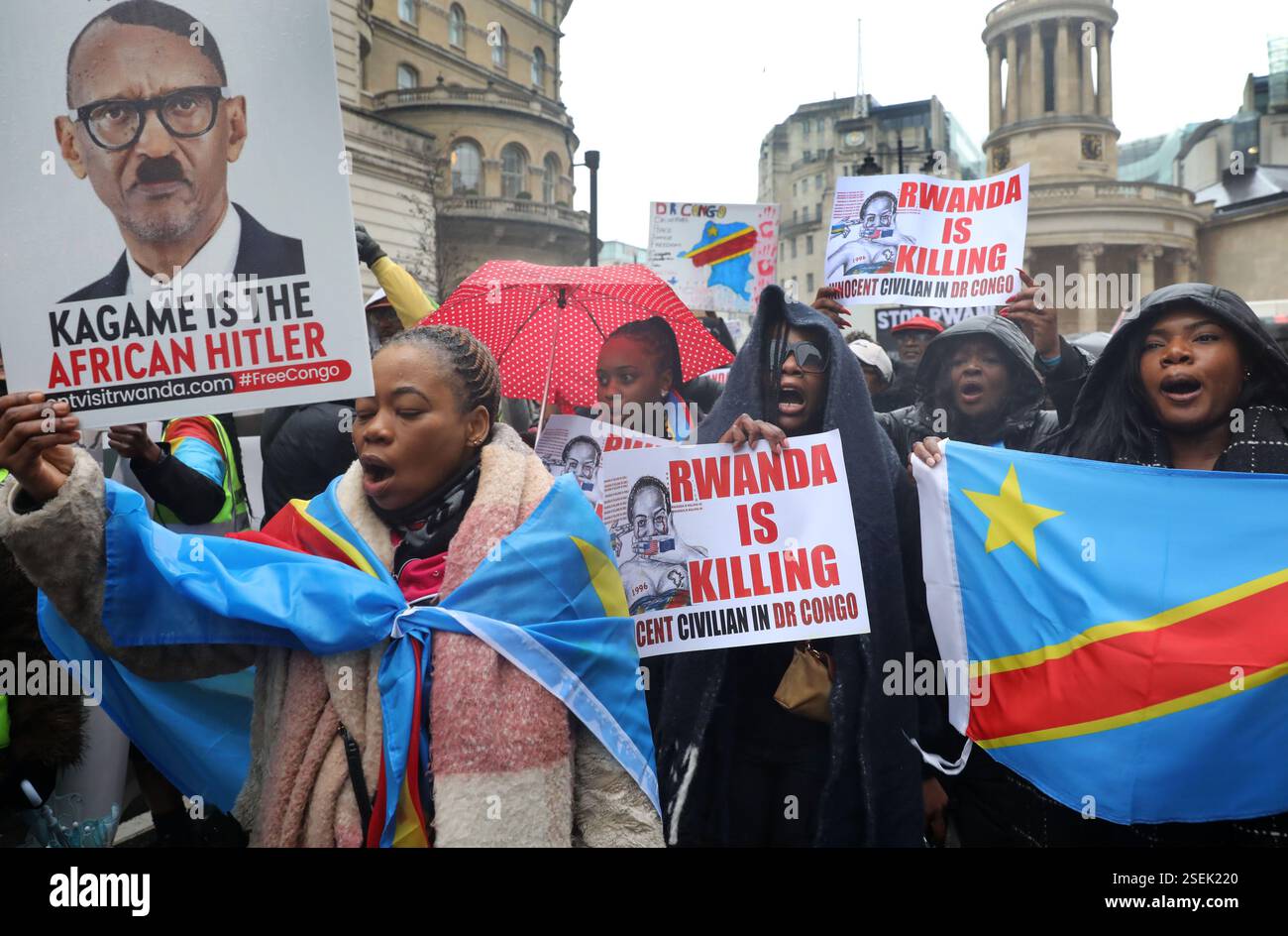 London, England, UK. 8th Feb, 2025. Protesters march along Regent ...