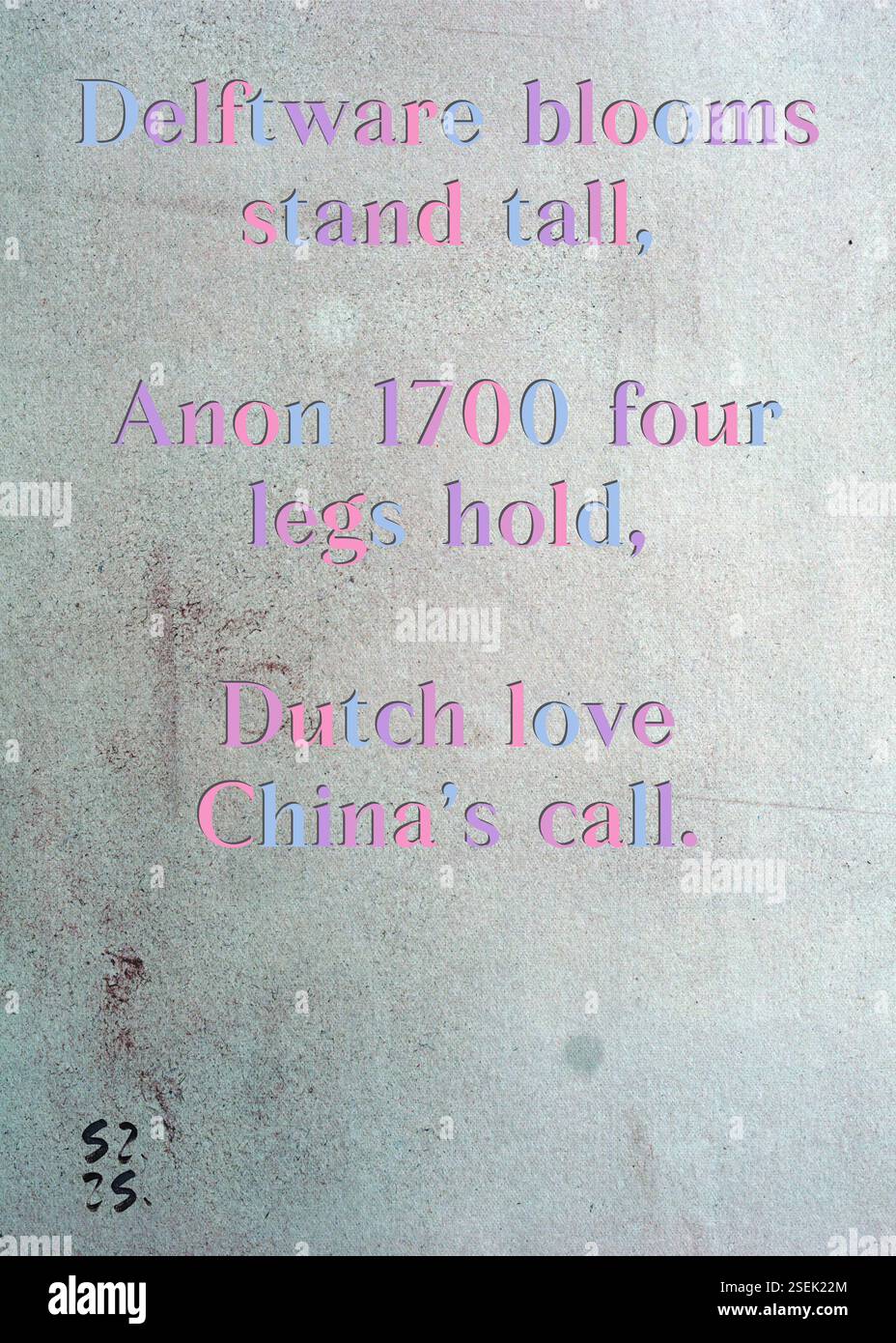 Delftware blooms stand tall, Anon 1700 four legs hold, Dutch love China ...