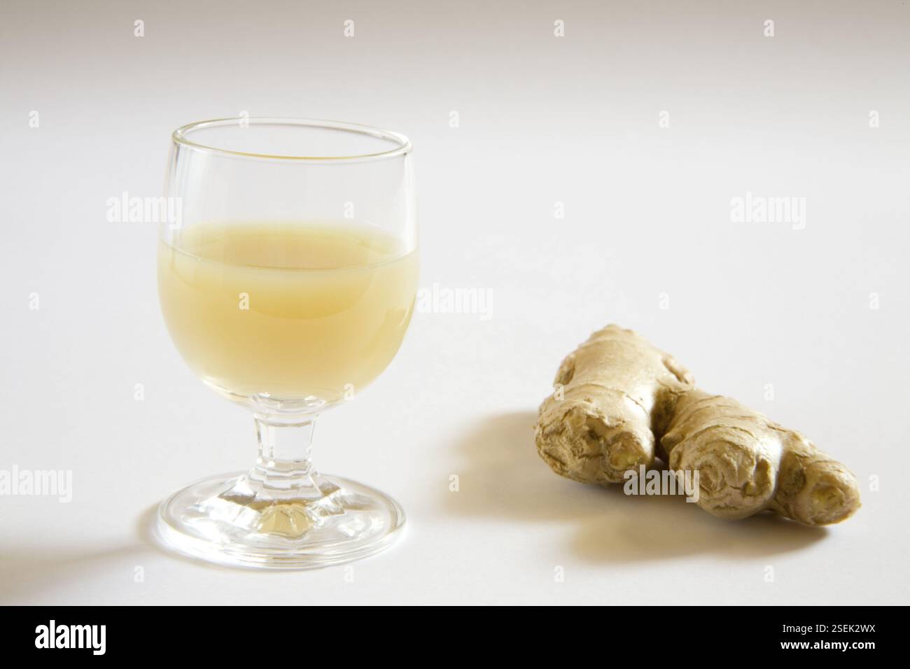 Spices, ginger Juice, adrak ka rus (zingiber officiale), India, Asia ...