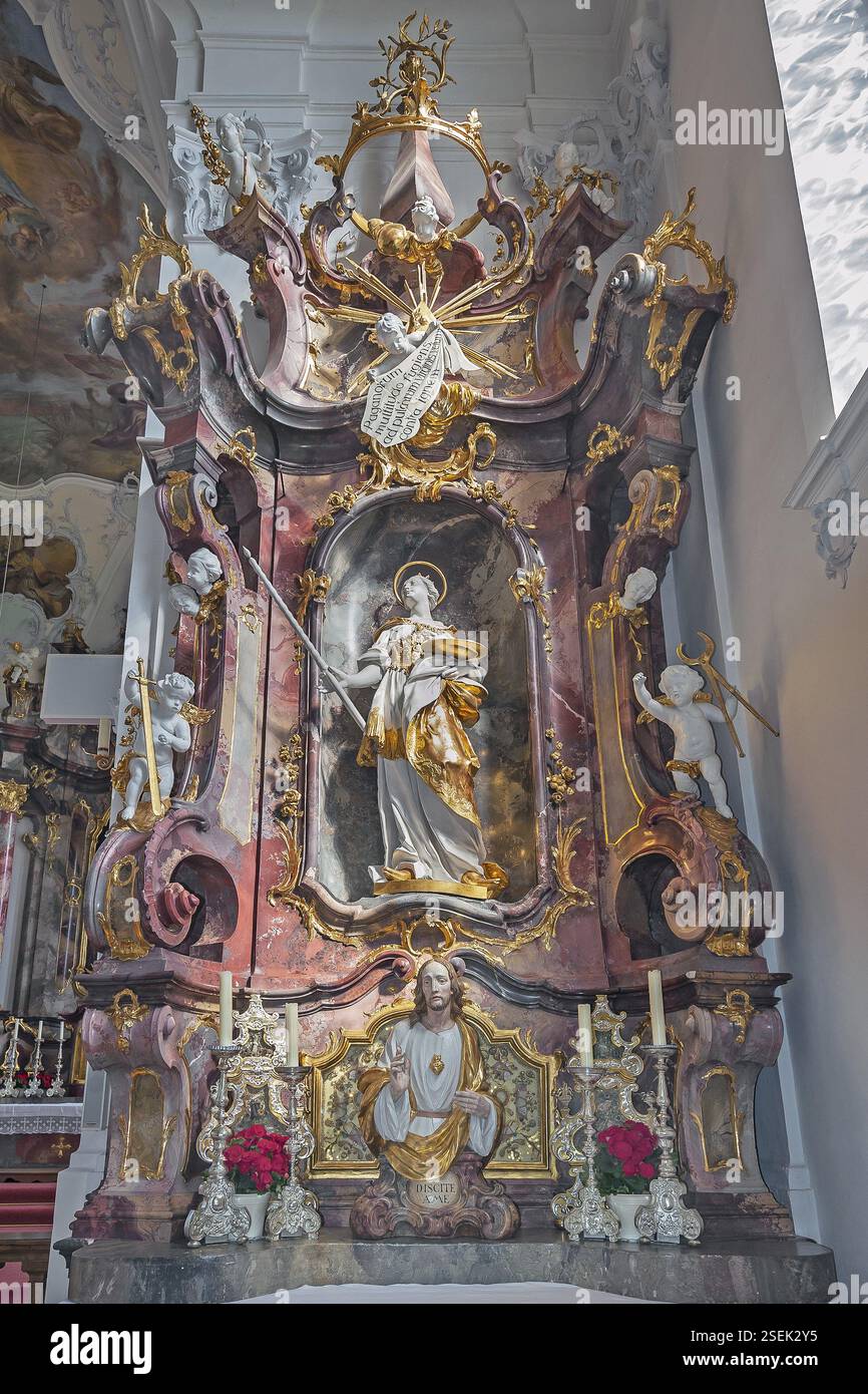 Side altar with putti and figures of saints, Parish Church of St John ...