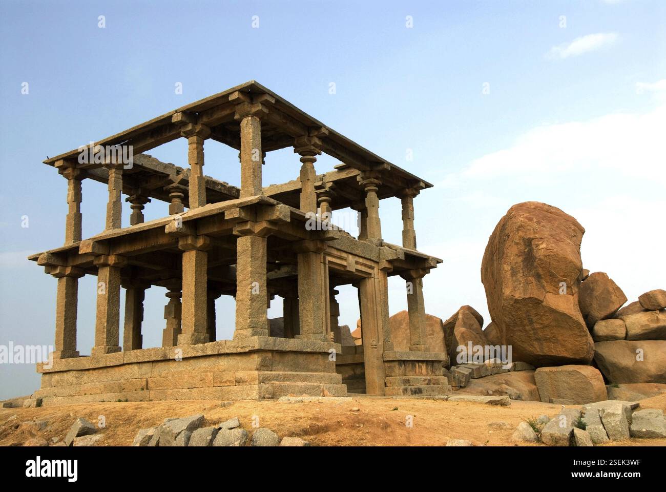 Ruins of Hampi structure at Hemakuta hill, Hampi, Karnataka, India ...