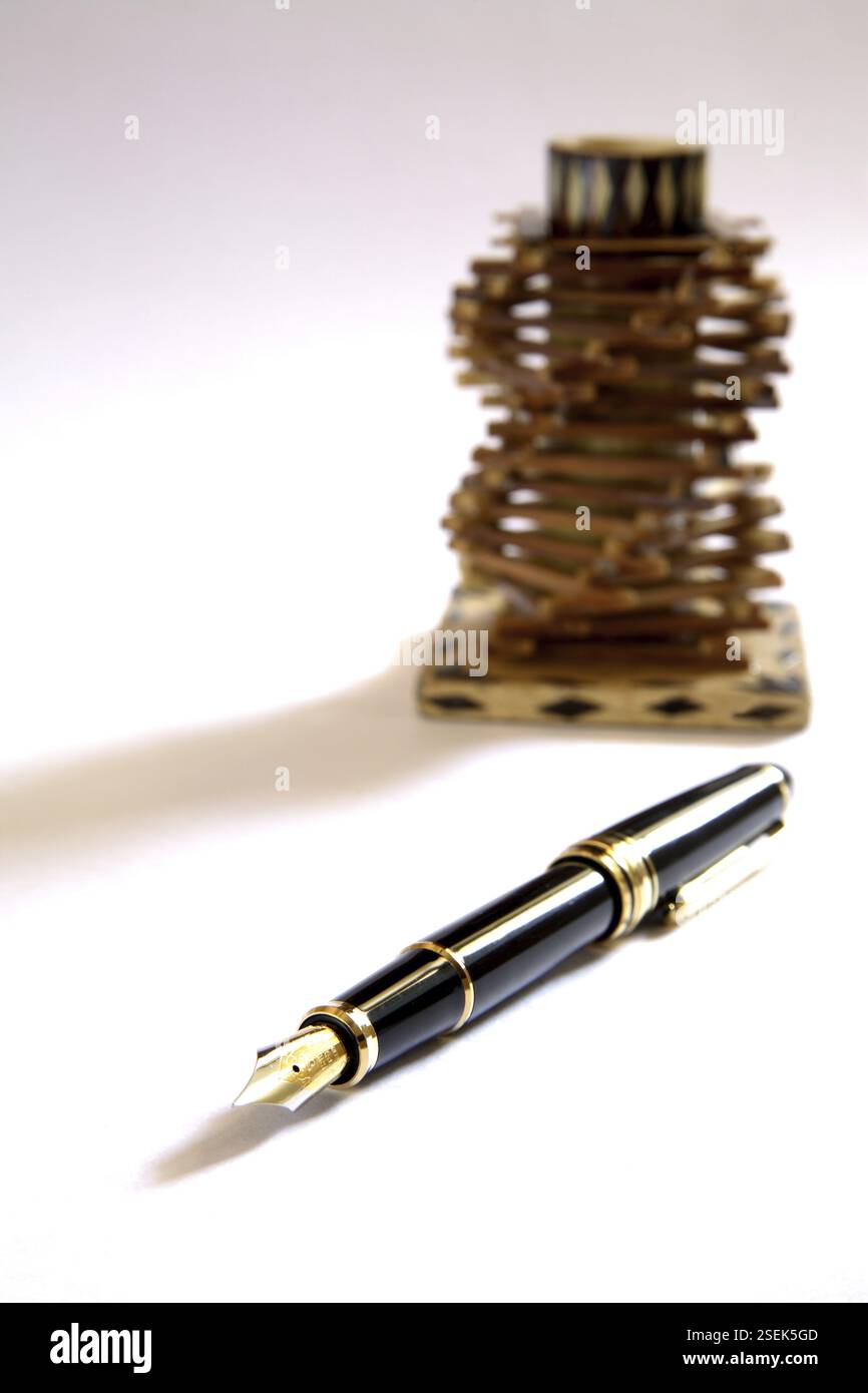 Concept, kalam Ink pen writer's most powerful weapon Stock Photo - Alamy