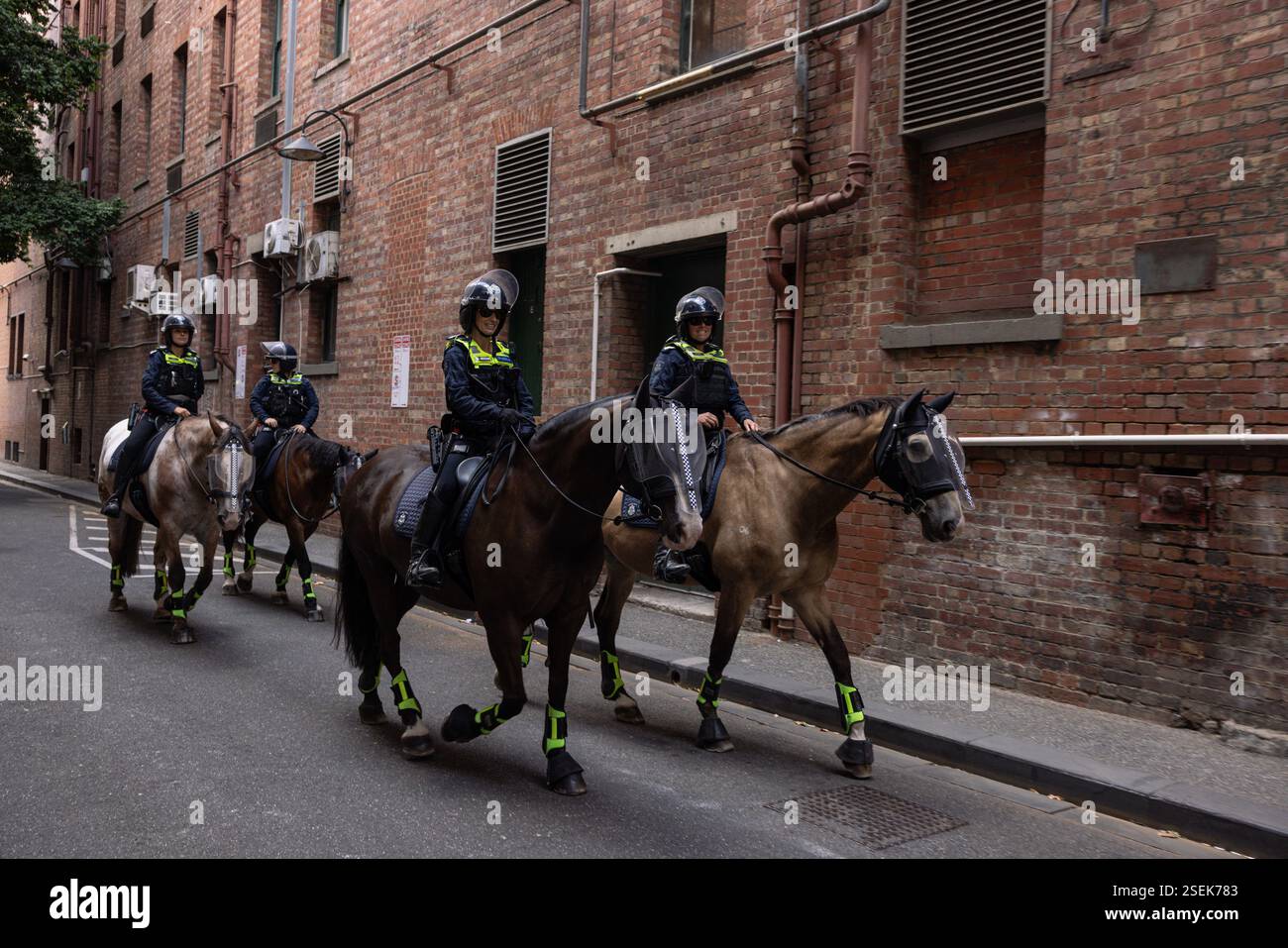Melbourne, Australia. 09th Feb, 2025. The mounted branch of Victoria ...