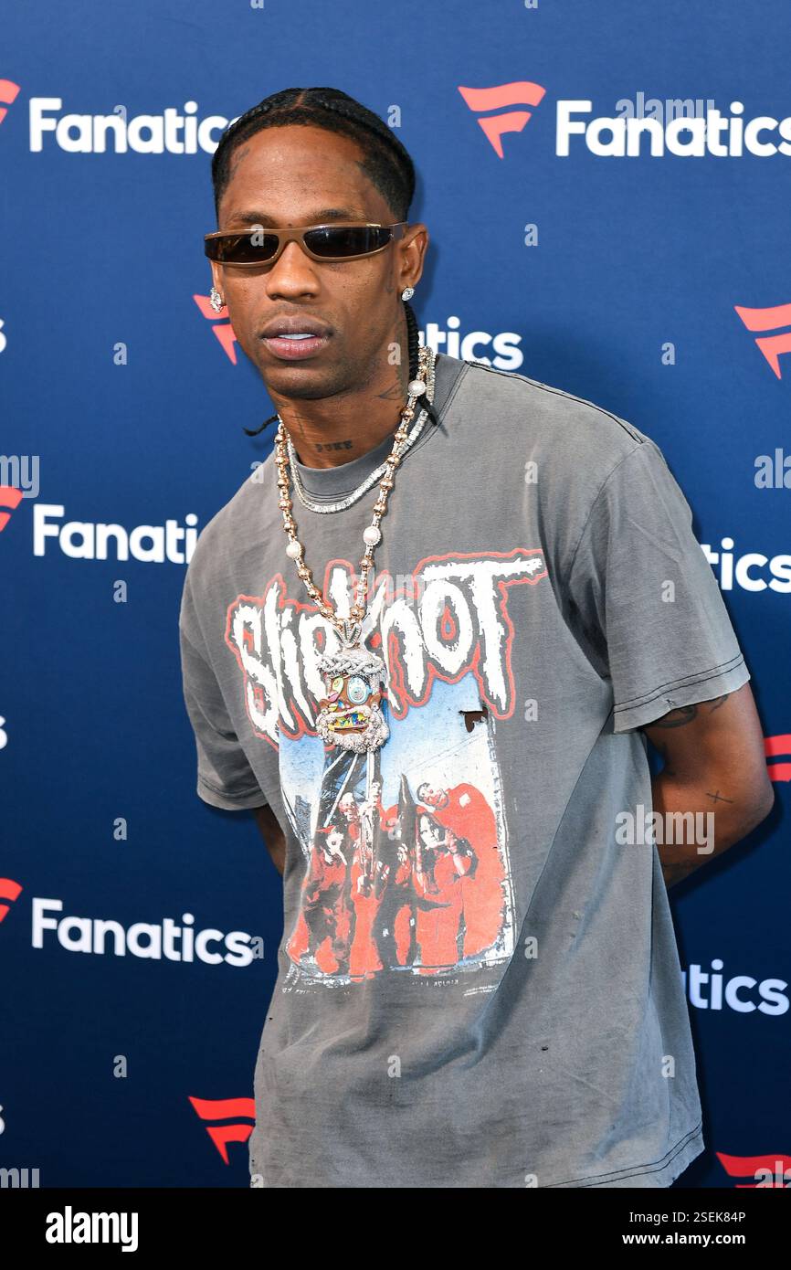 Travis Scott attends the 2025 Fanatics Super Bowl Party at The Sugar ... Travis Scott attends the 2025 Fanatics Super Bowl Party at The Sugar ...
