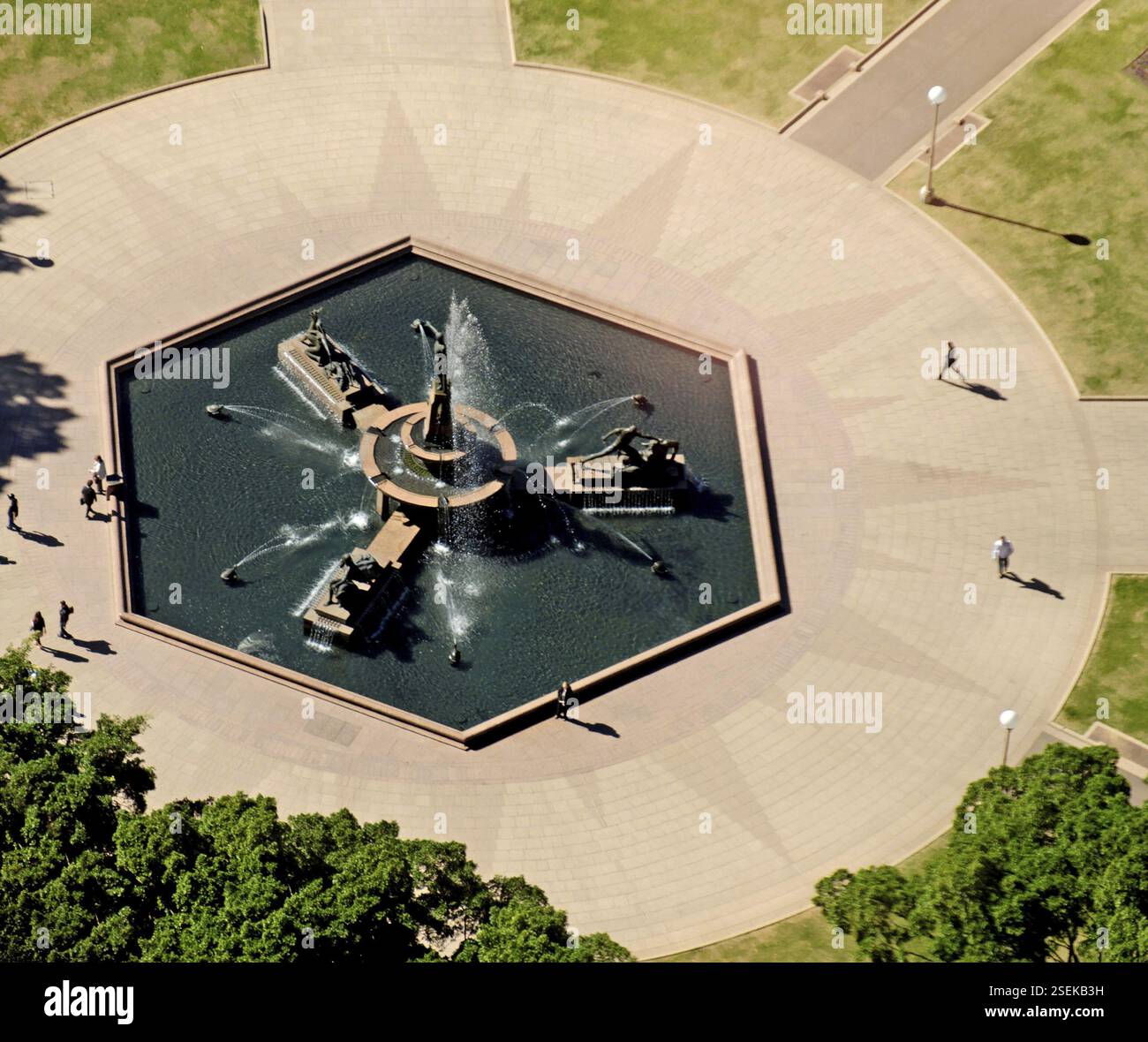 Archibald Fountain from Above, Sydney, Australia, Oceania Stock Photo ...