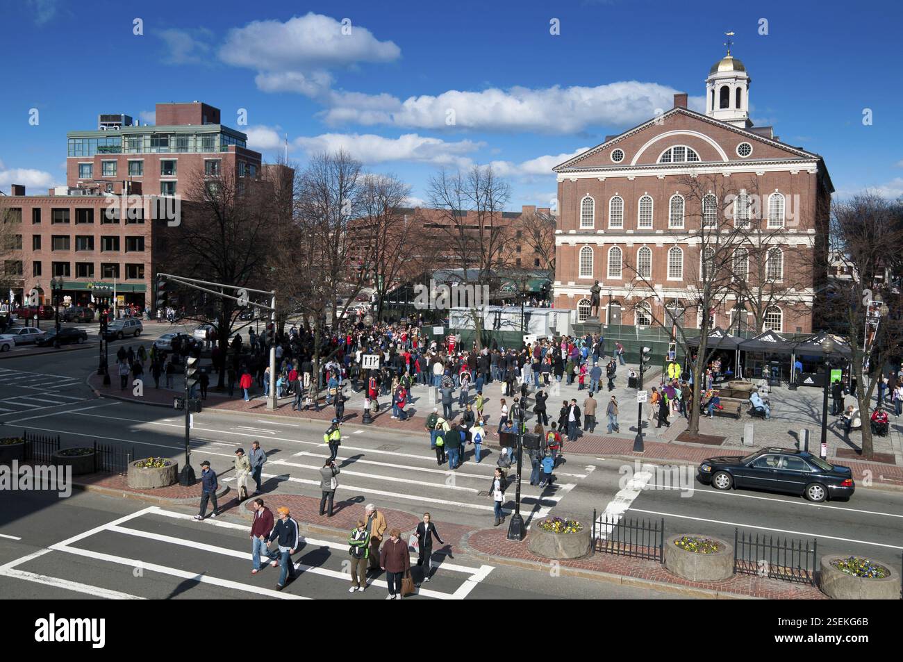 Samuel Adams monument and Faneuil Hall, Boston, Boston, USA, North ...
