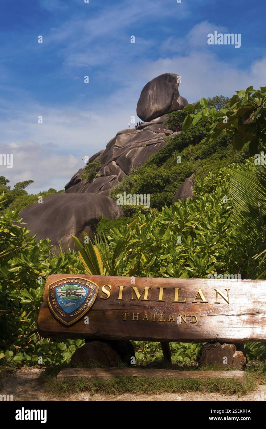 Sail rock and Similan island sign on Ko Similan #8, Thailand, Thailand ...