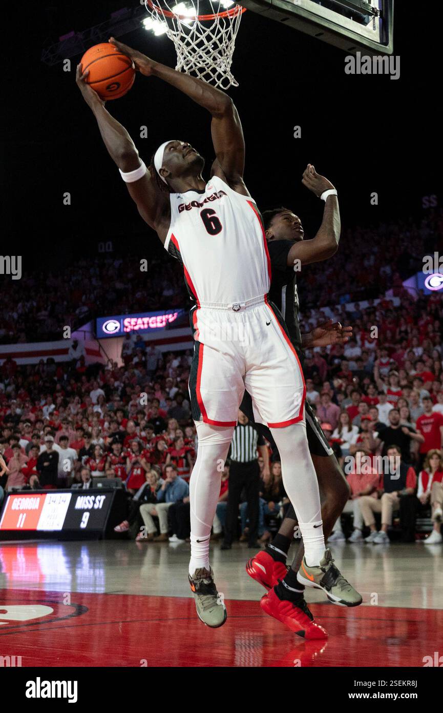 Georgia center Somto Cyril shoots the ball over Mississippi State ...