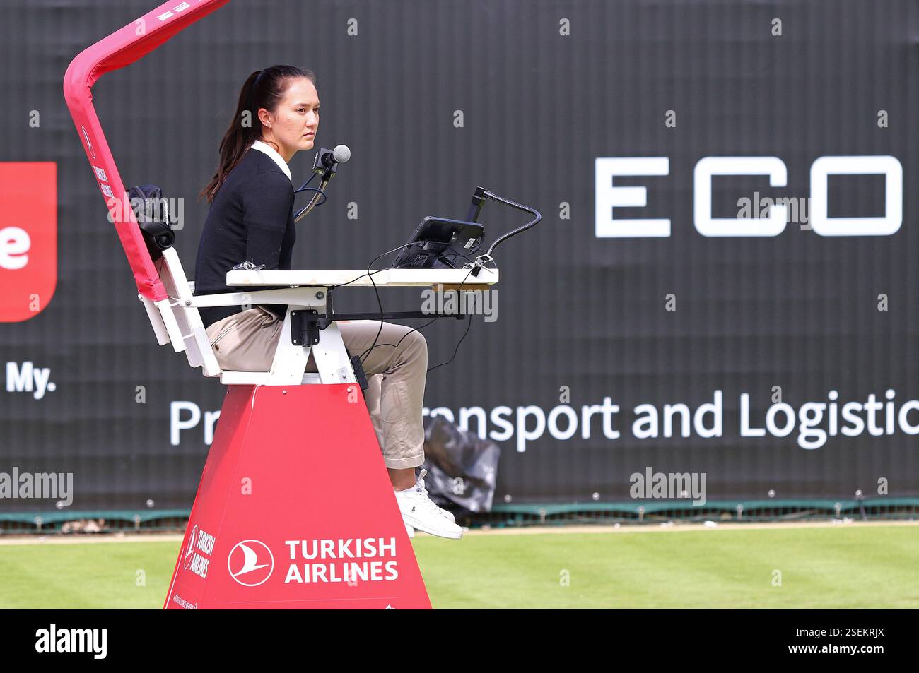 Berlin, Germany - June 15, 2024: Chair umpire (tennis referee) on the ...