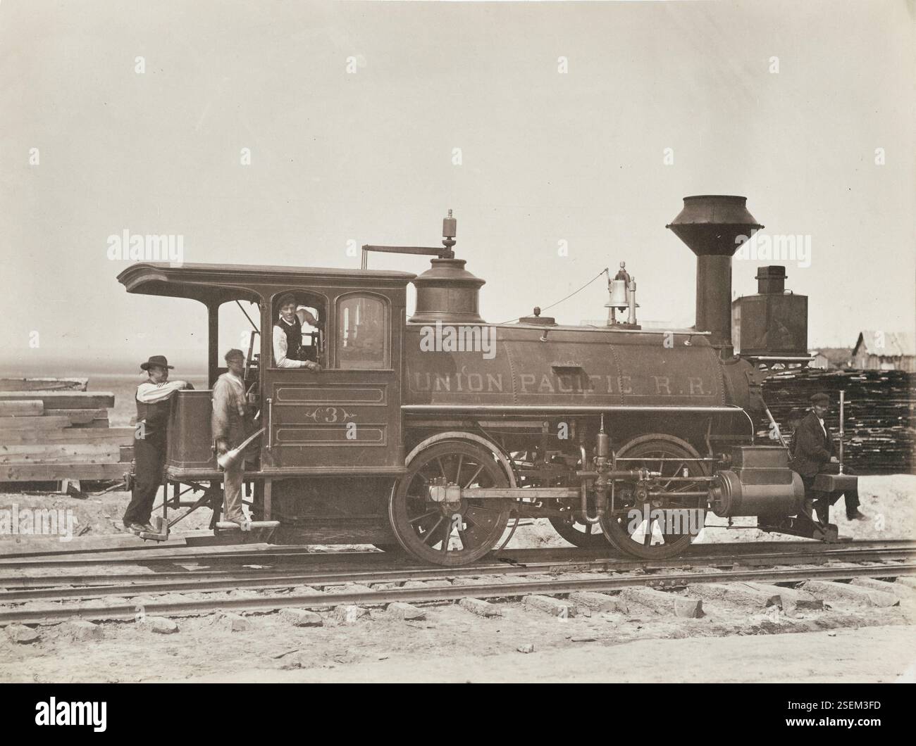 Union Pacific Railroad Pony engine. Vintage archive photograph taken ...