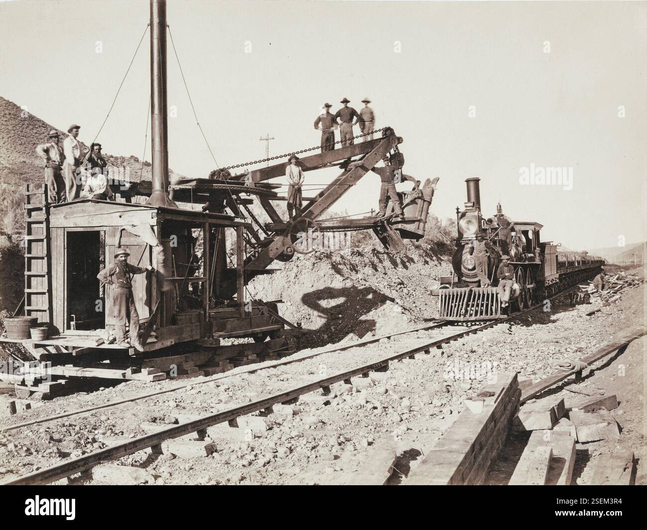 Steam Shovel at work, Echo Canon. Vintage archive photograph taken ...